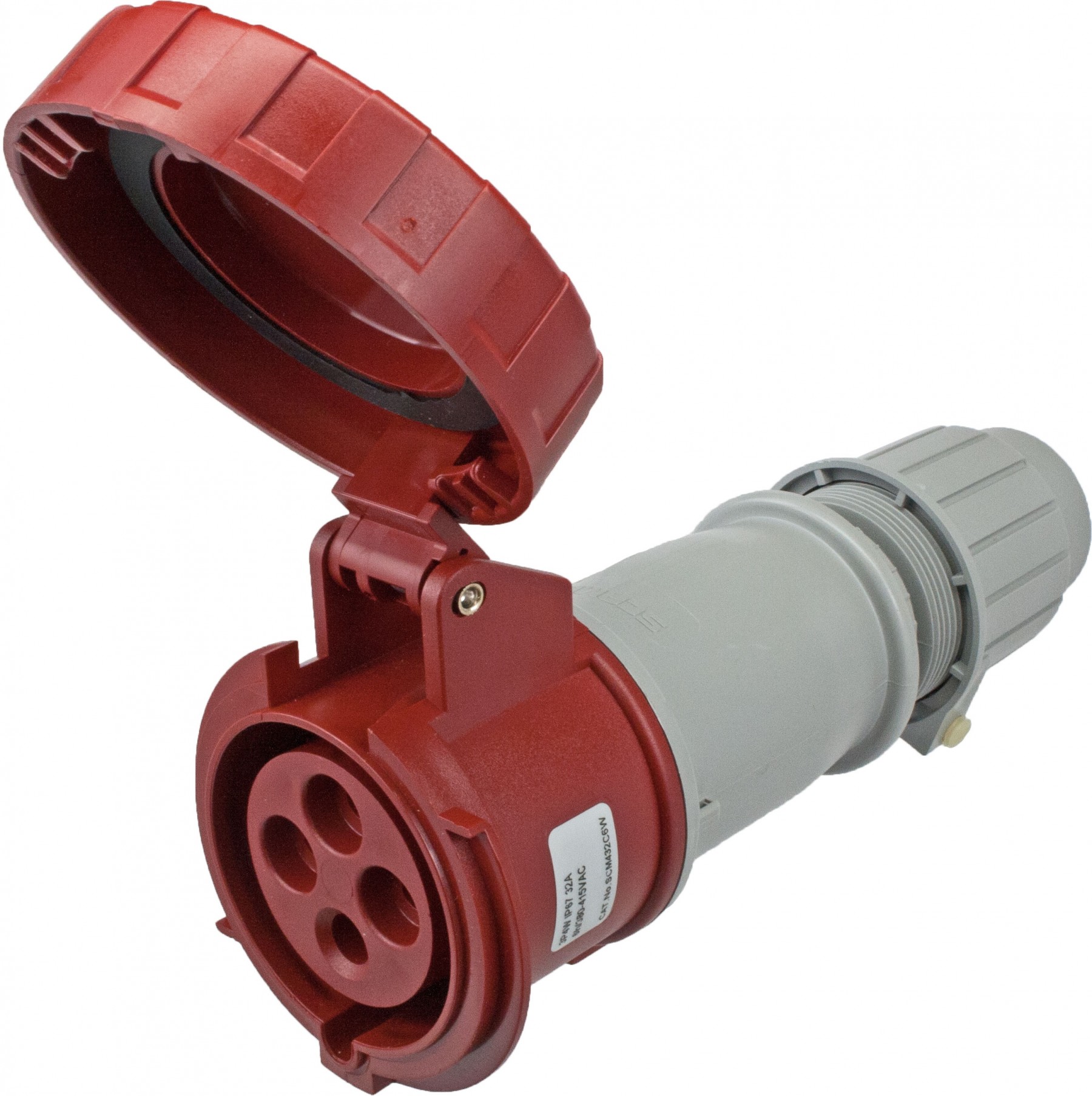 Socket 4 Pin 32 & 63 Amp Red Cable Socket - Jenpro GWER