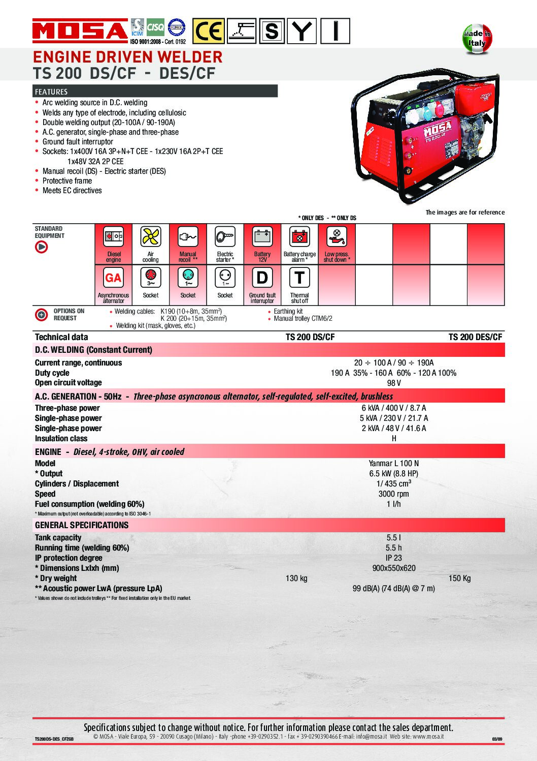 Mosa TS 200 DES/CF - Jenpro GWER